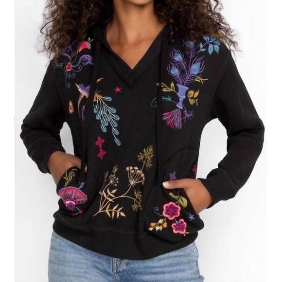 Johnny Was | Tops | New Johnny Was Relaxed Thermal Hoodie In Black ...